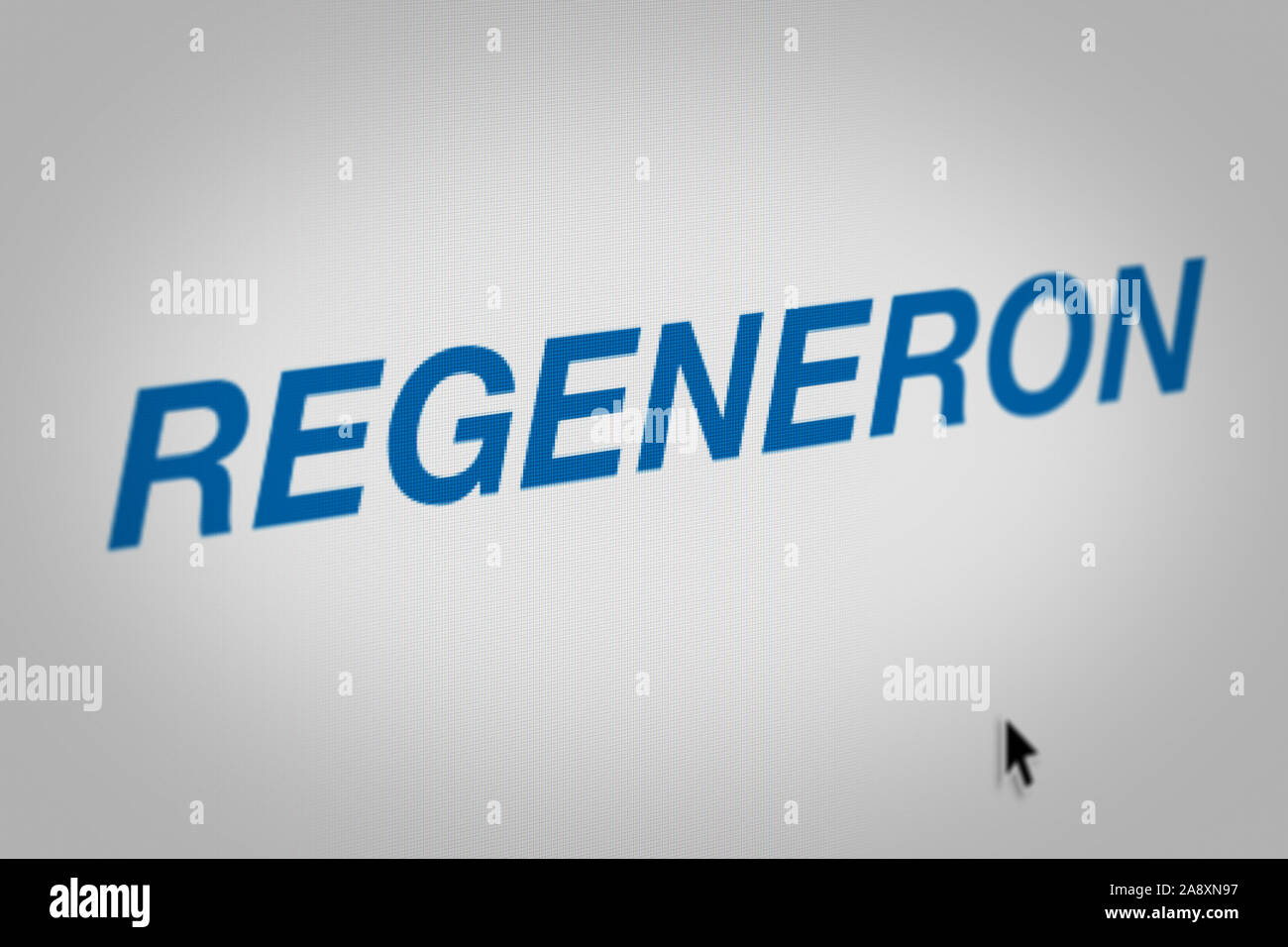 Logo of the public company Regeneron Pharmaceuticals displayed on a ...
