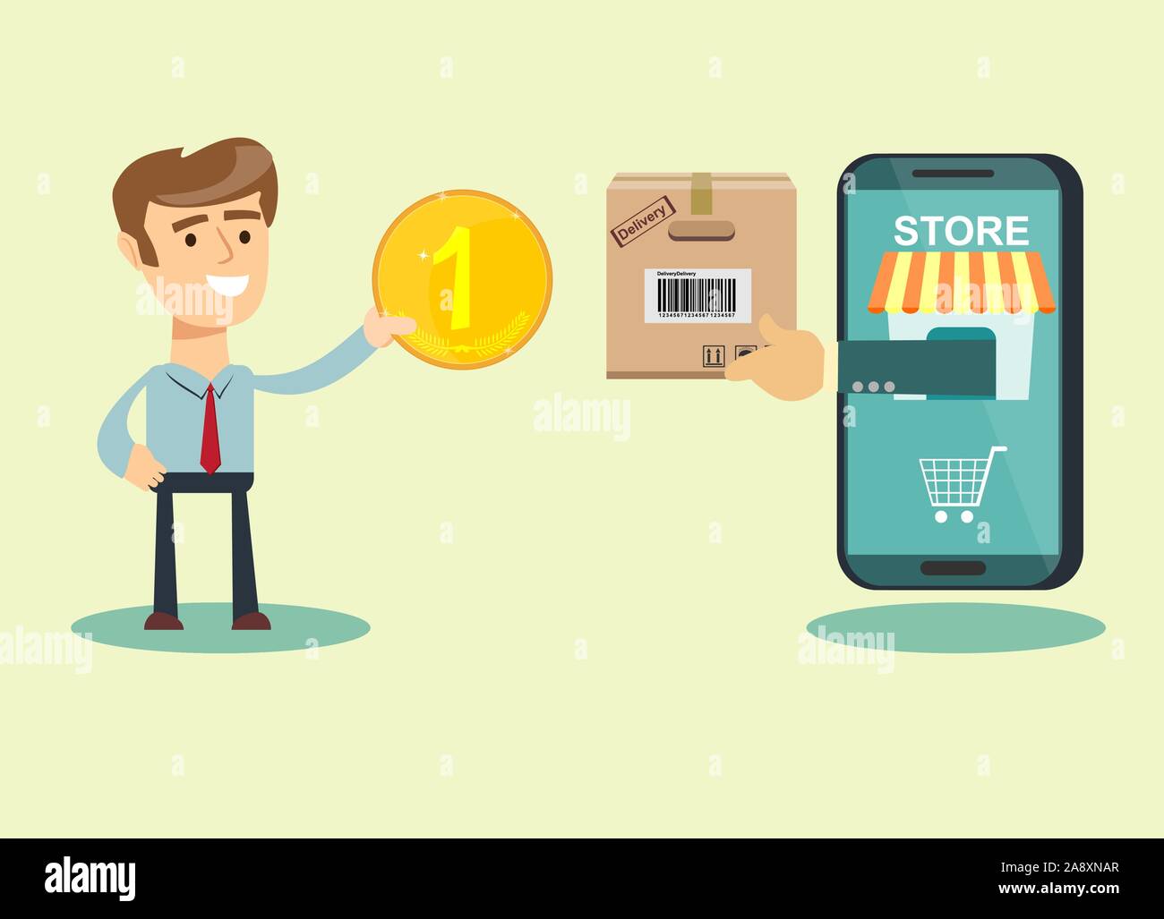 Online internet concept present Stock Vector Images - Alamy