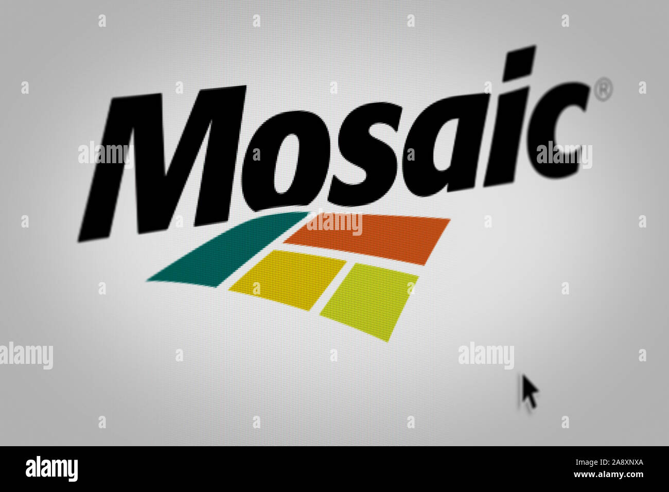 Logo of the public company The Mosaic Company displayed on a computer ...