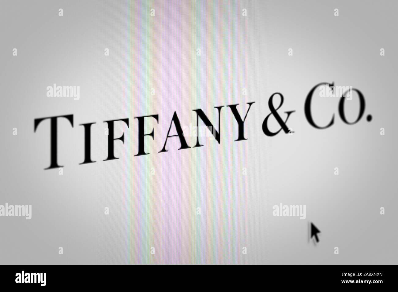 Logo of the public company Tiffany & Co. displayed on a computer screen ...