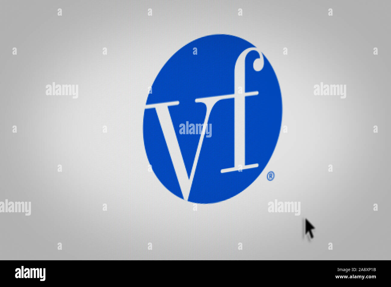 Logo of the public company V.F. Corp. displayed on a computer screen in ...