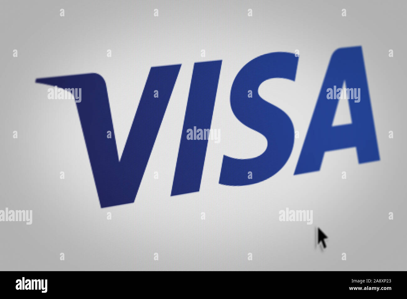 Logo of the public company Visa Inc. displayed on a computer screen in ...