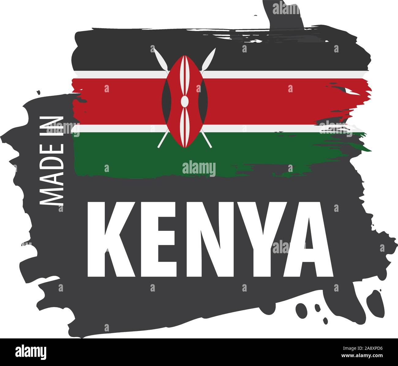 Kenya flag, vector illustration on a white background Stock Vector ...