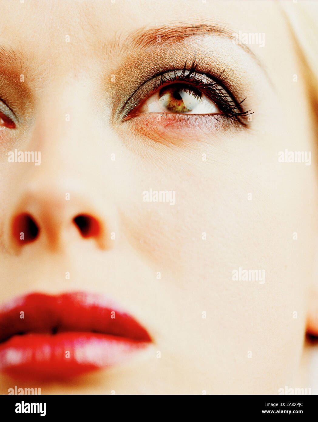Womans face close up lipstick hi-res stock photography and images - Alamy