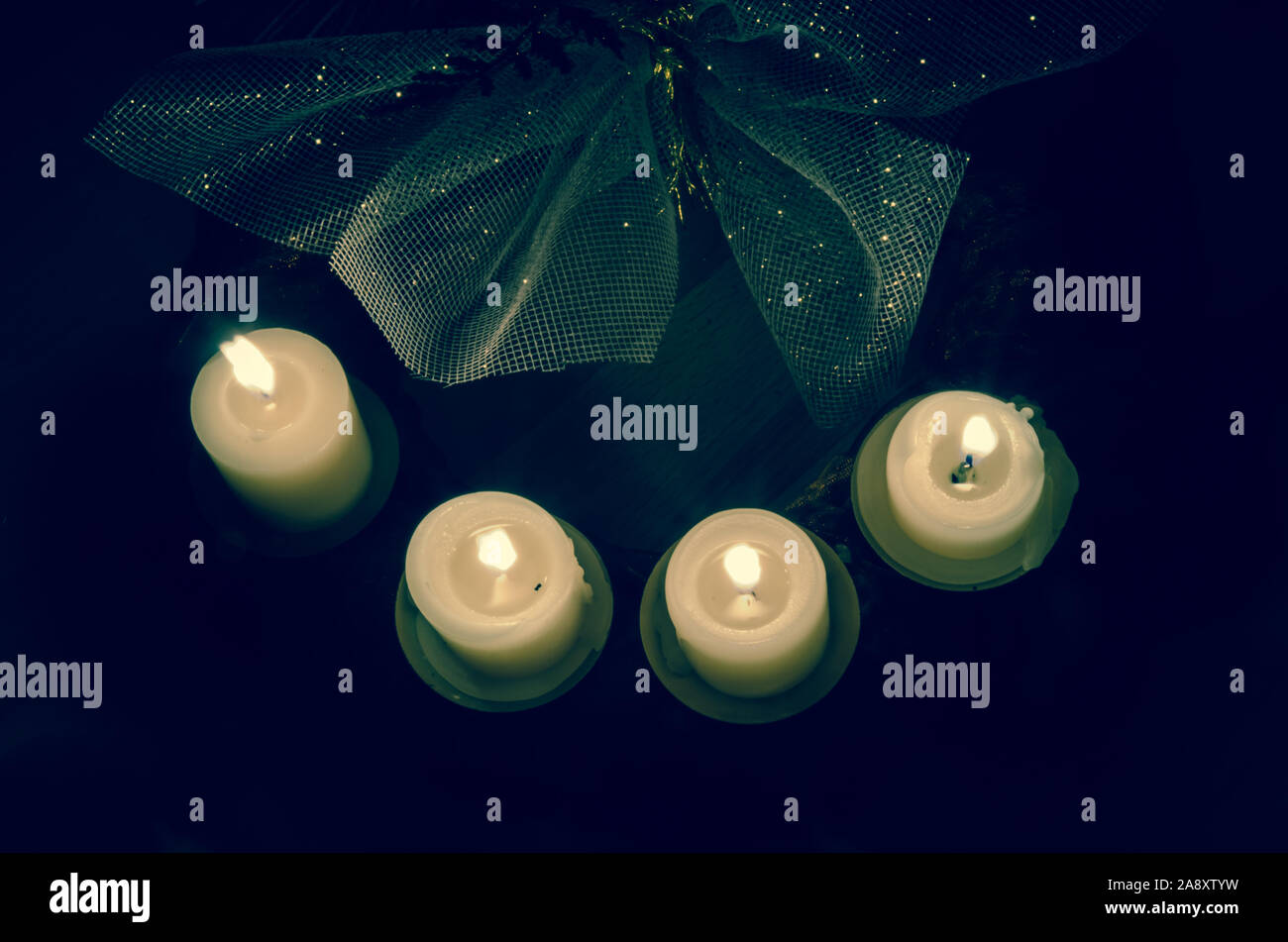 Festive advent wreath four glowing hi-res stock photography and images ...