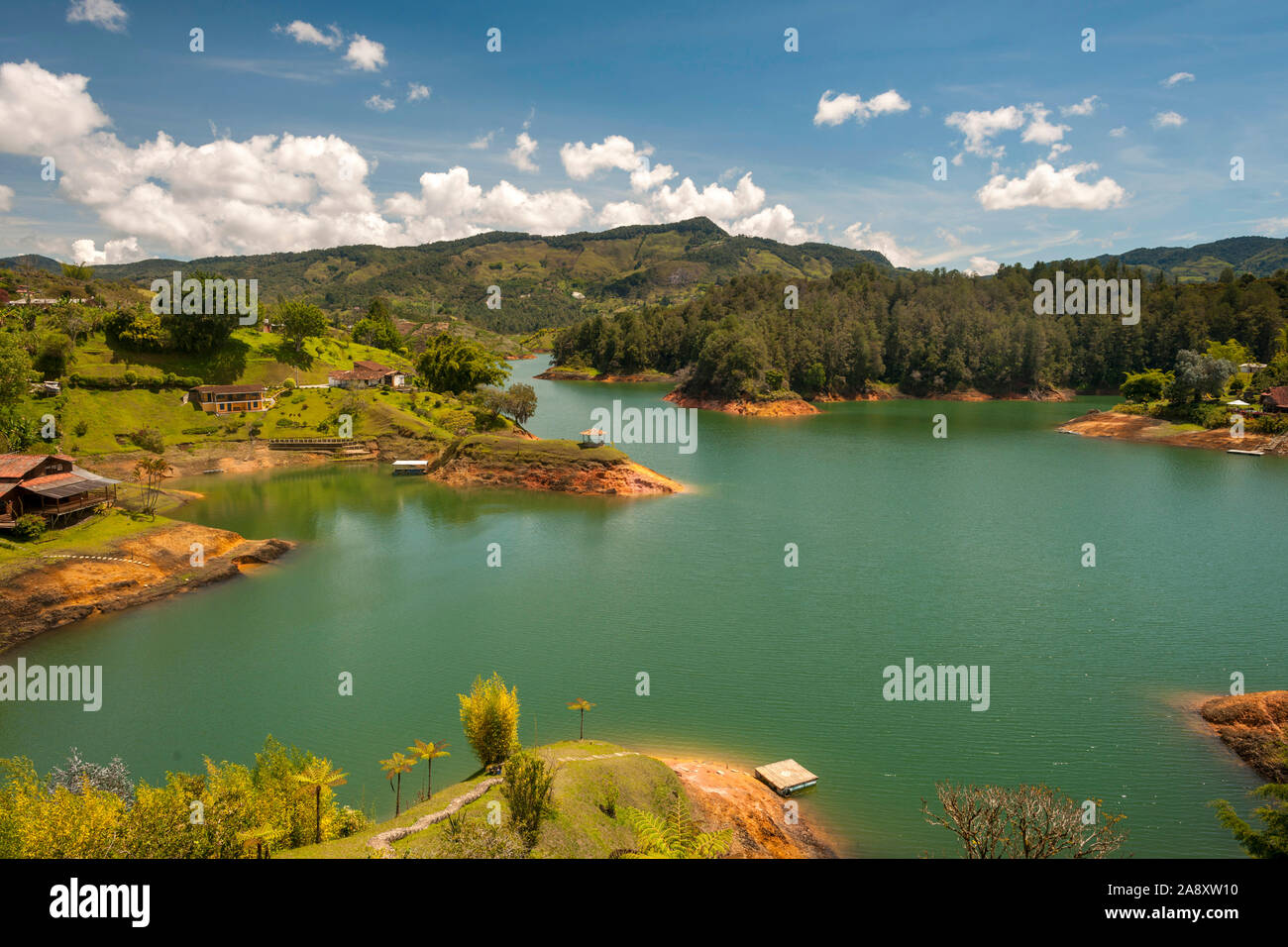 The reservoir (embalse) Peñol Guatape in the antioquia region of ...