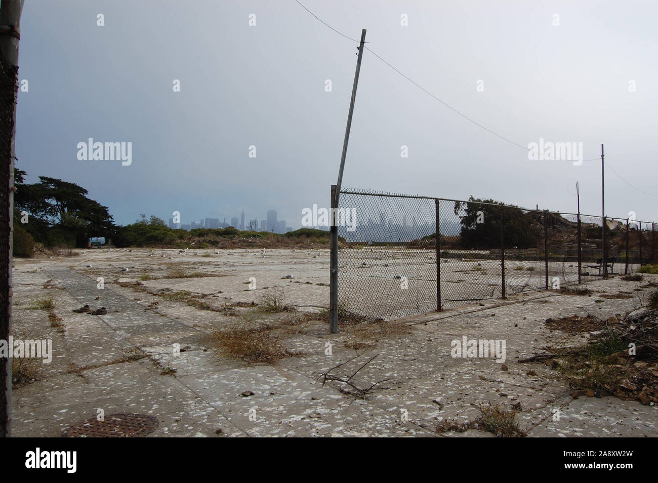 Exercise yard Alcatraz San with Francisco California USA in the ...