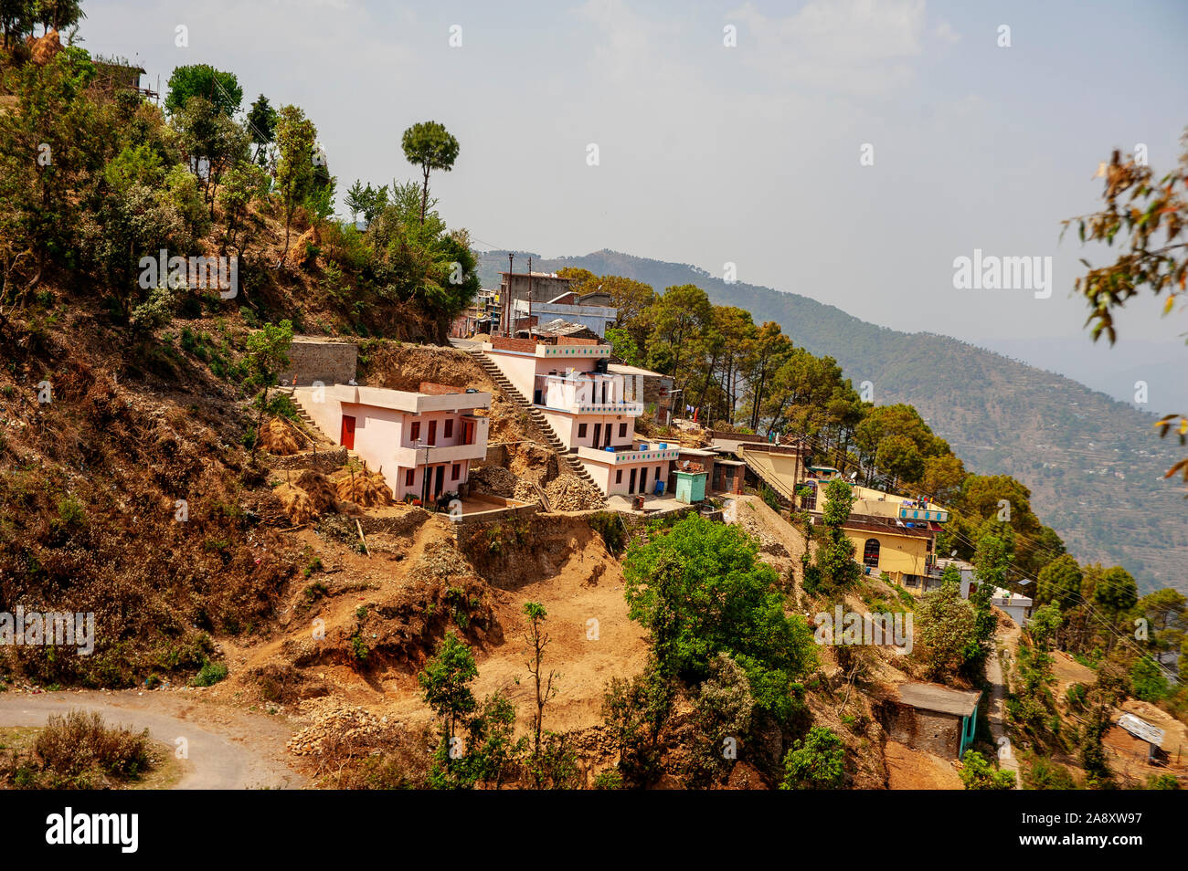 Small remote village on the Kumaon Hills, Uttarakhand, india Stock ...