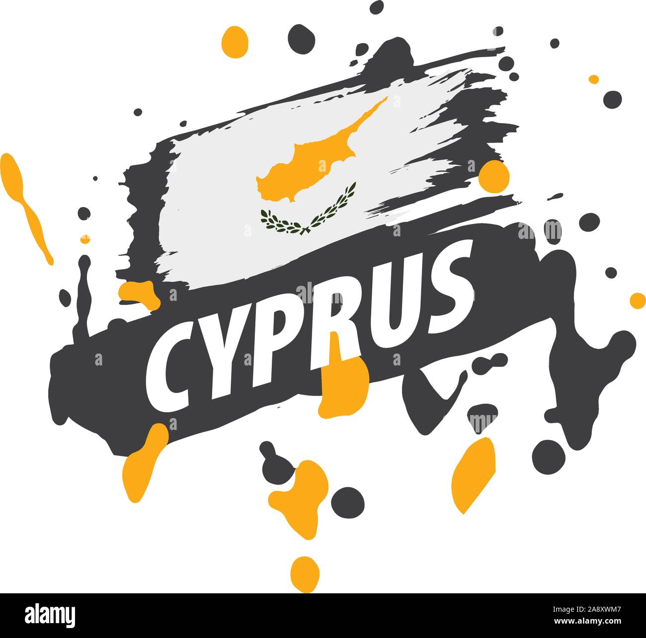 Cyprus flag, vector illustration on a white background Stock Vector ...