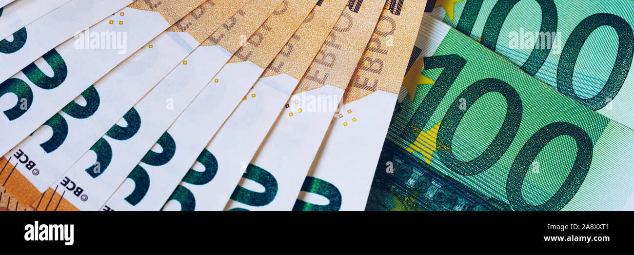 Euro money, Euro cash background. Banknotes of the european union. Euro ...
