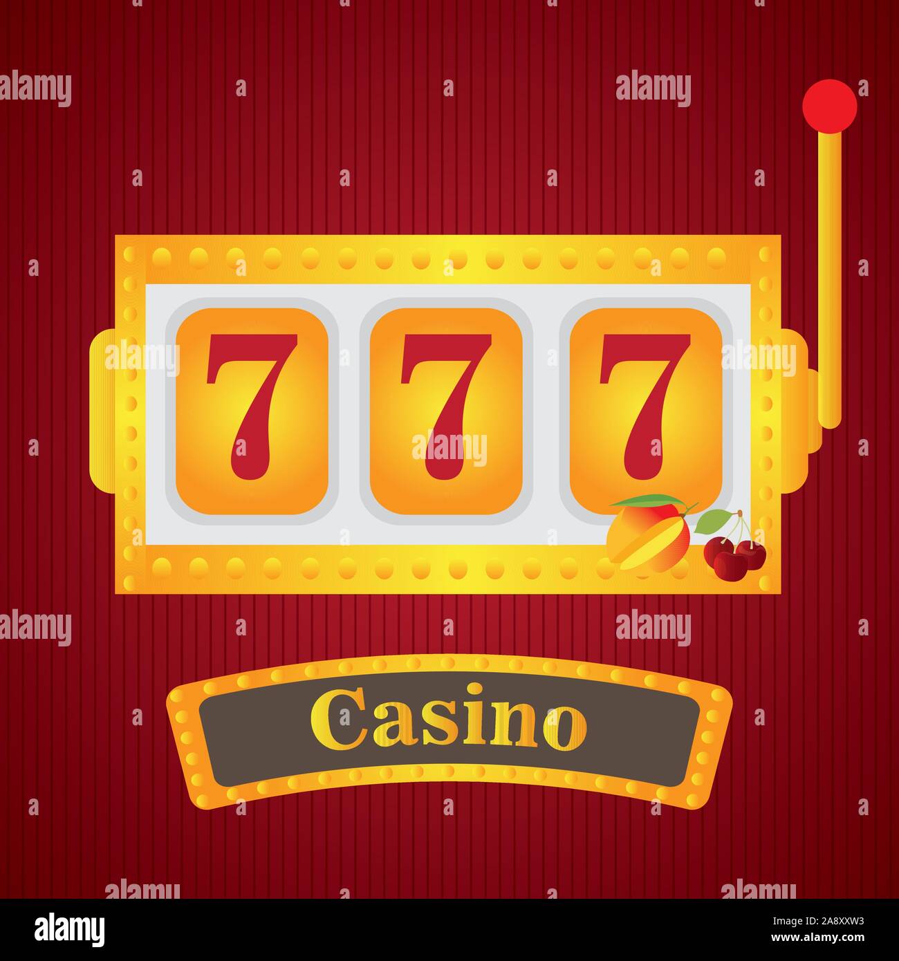 Jackpot machine on a casino background - Vector illustration Stock ...