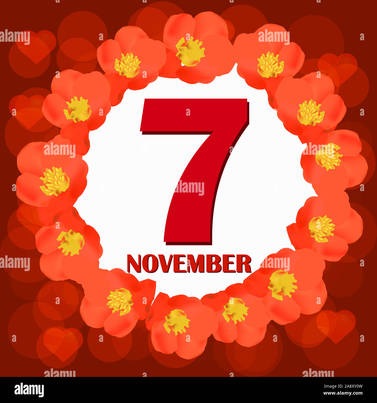 November 7 icon. For planning important day. Banner for holidays and ...
