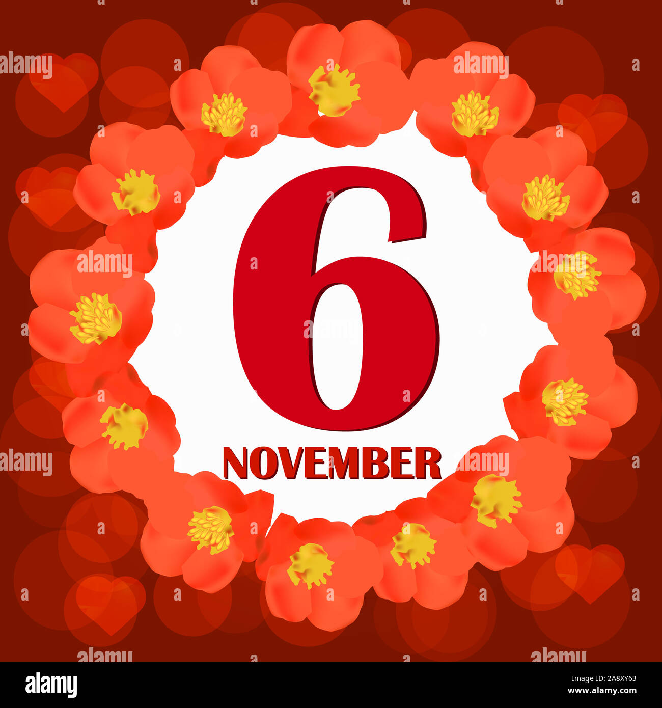 November 6 icon. For planning important day. Banner for holidays and ...