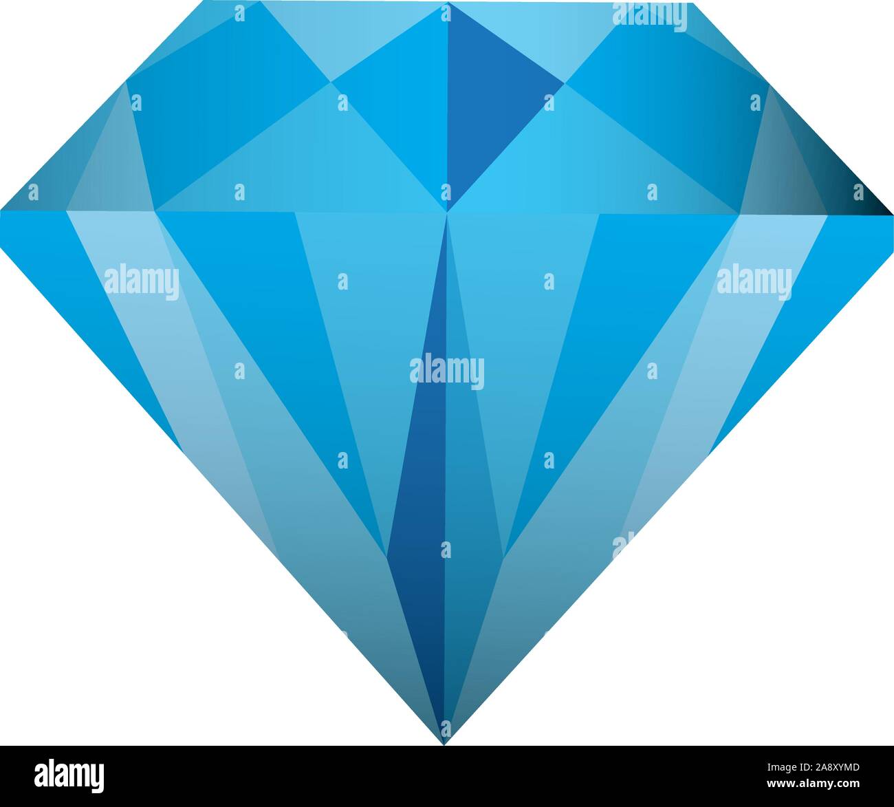 Isolated blue diamond over a white background - Vector illustration ...