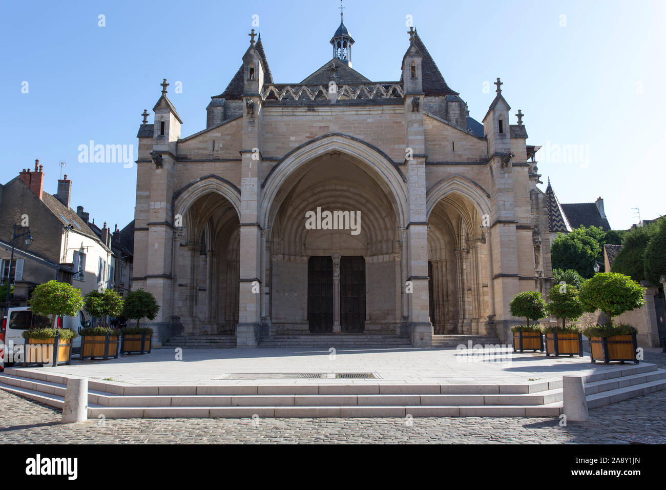 Beaune, France - August 08, 2016: Basilica Notre Dame in Beaune ...
