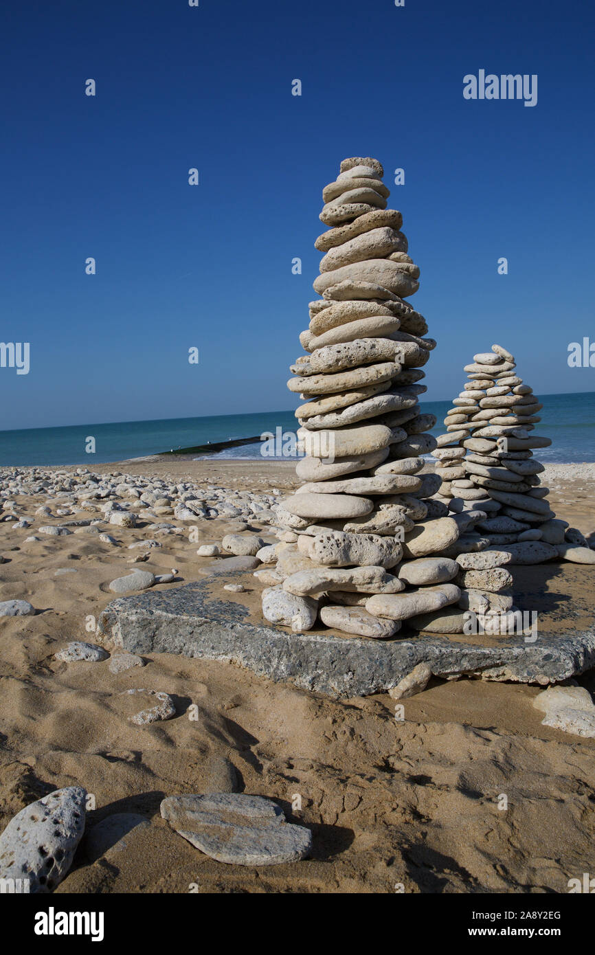Pile of pebbles on a beach, France Stock Photo - Alamy