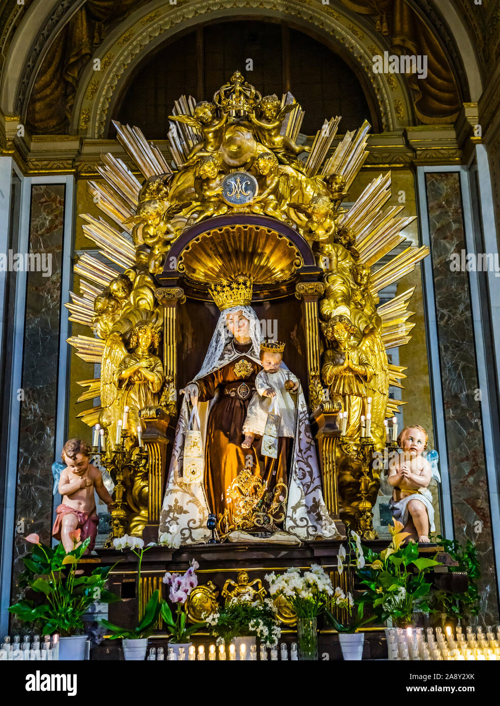Mary Jesus Statue Basilica Santa Maria in Traspontina Church Rome Italy ...
