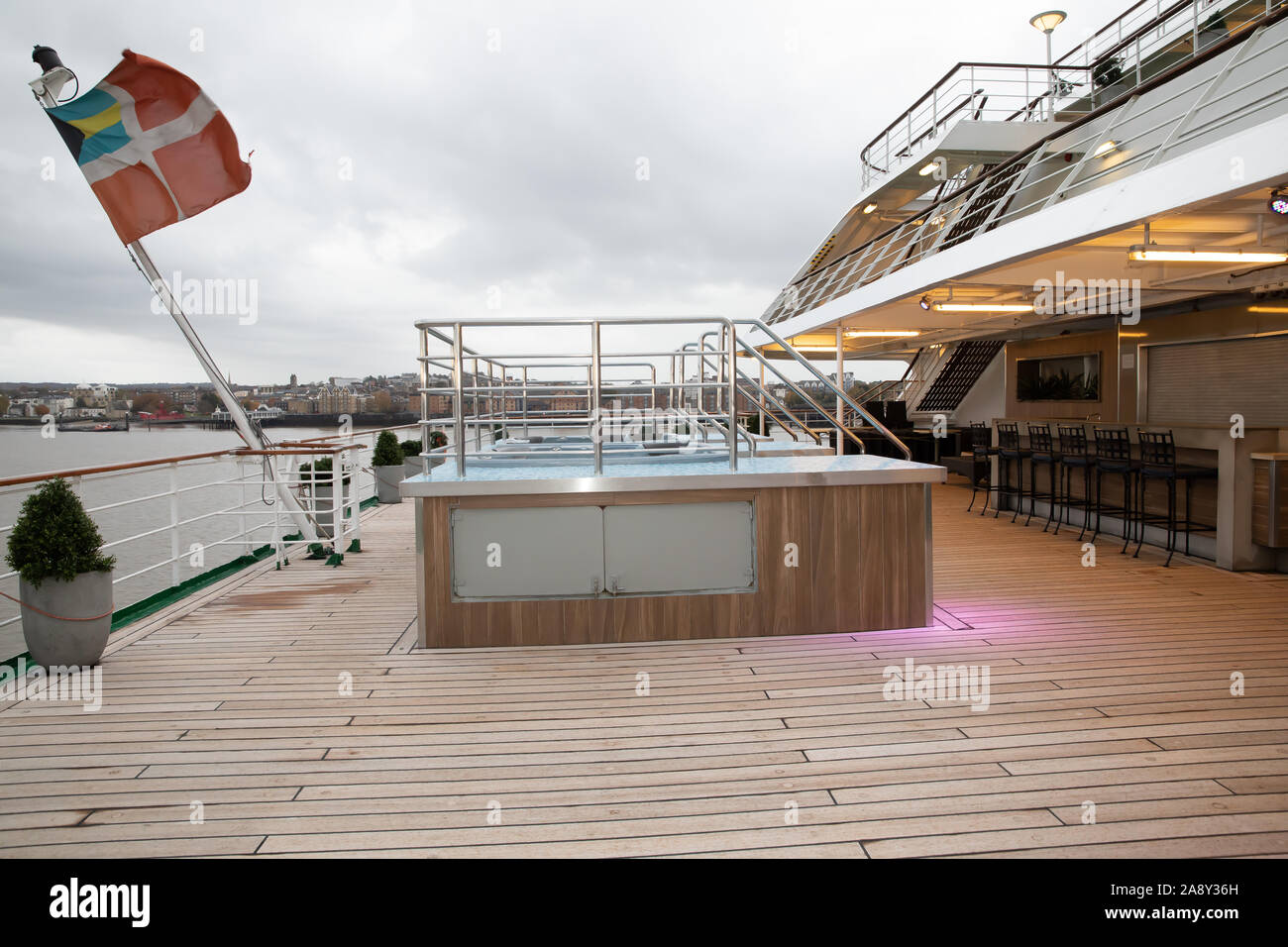 Flag Onboard The cruise ship Columbus in Tilbury, UK Stock Photo - Alamy