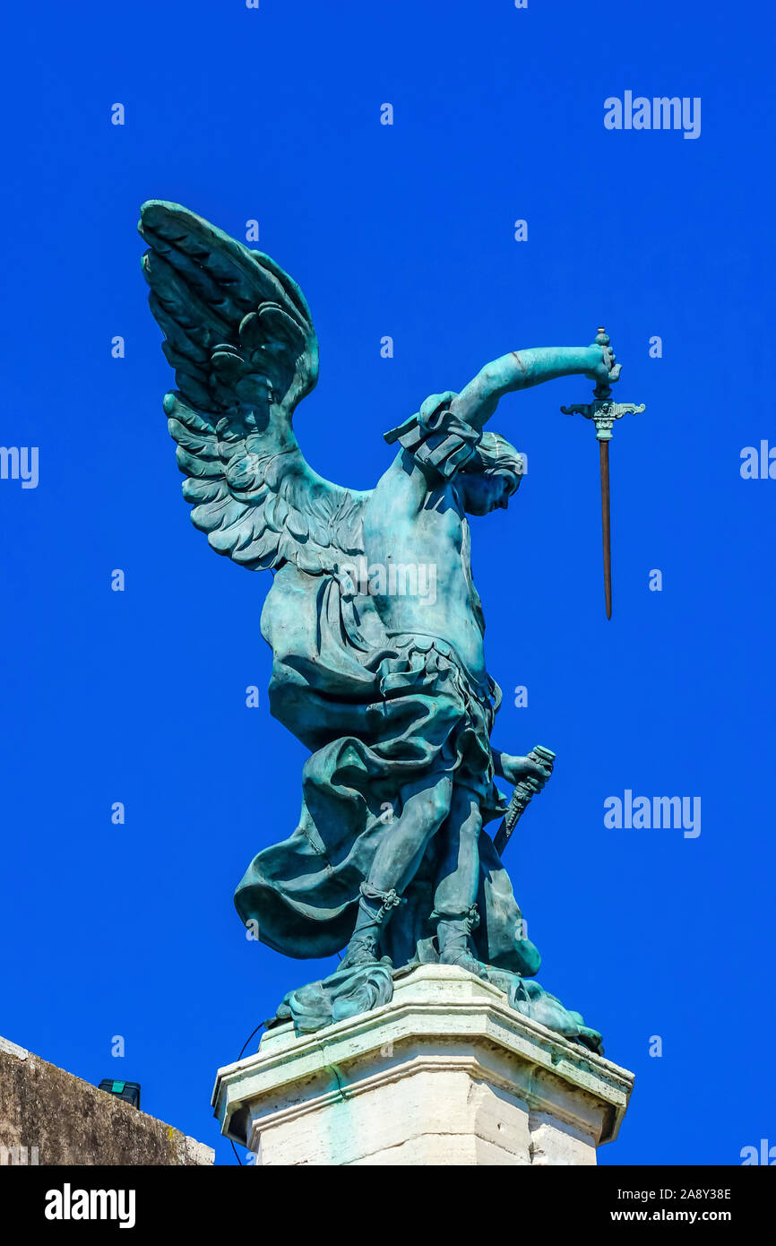 Archangel Michael Statue Castel Sant Angelo Vatican Castle Rome Italy ...