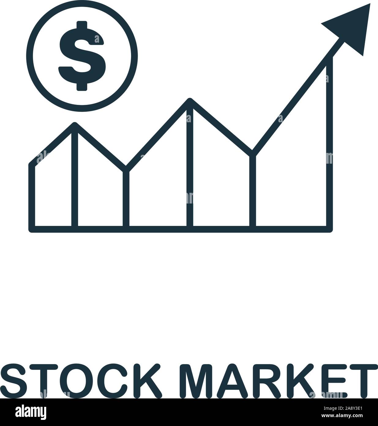 Stock Market icon outline style. Thin line creative Stock Market icon ...