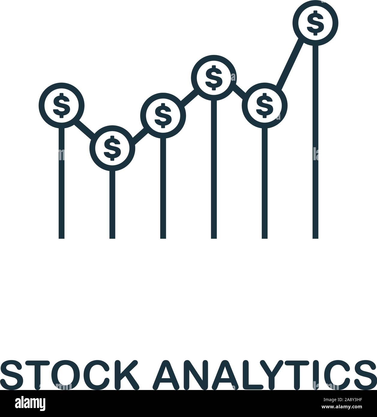 Stock Analytics Icon Outline Style Thin Line Creative Stock Analytics