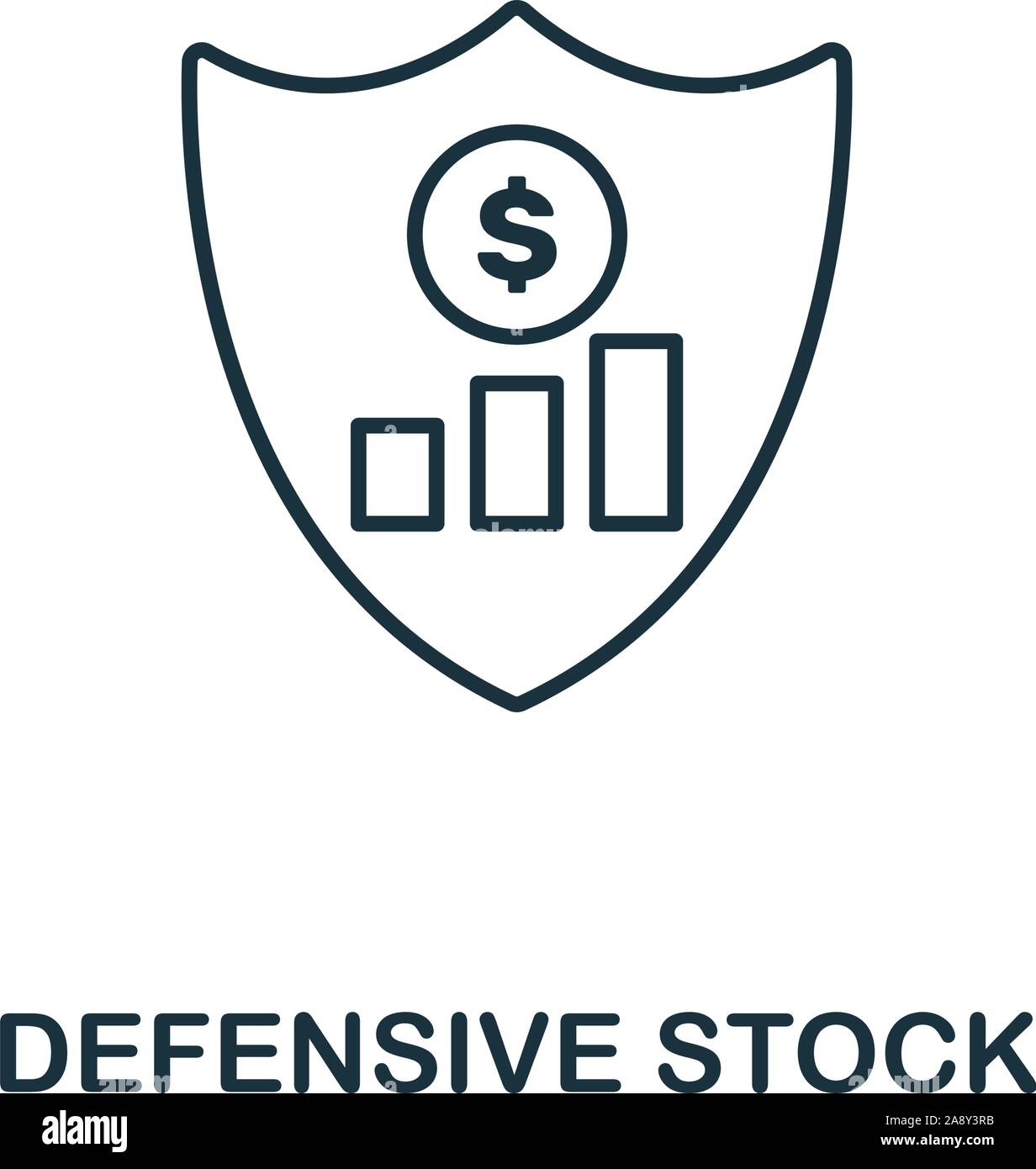 Defensive Stock icon outline style. Thin line creative Defensive Stock ...
