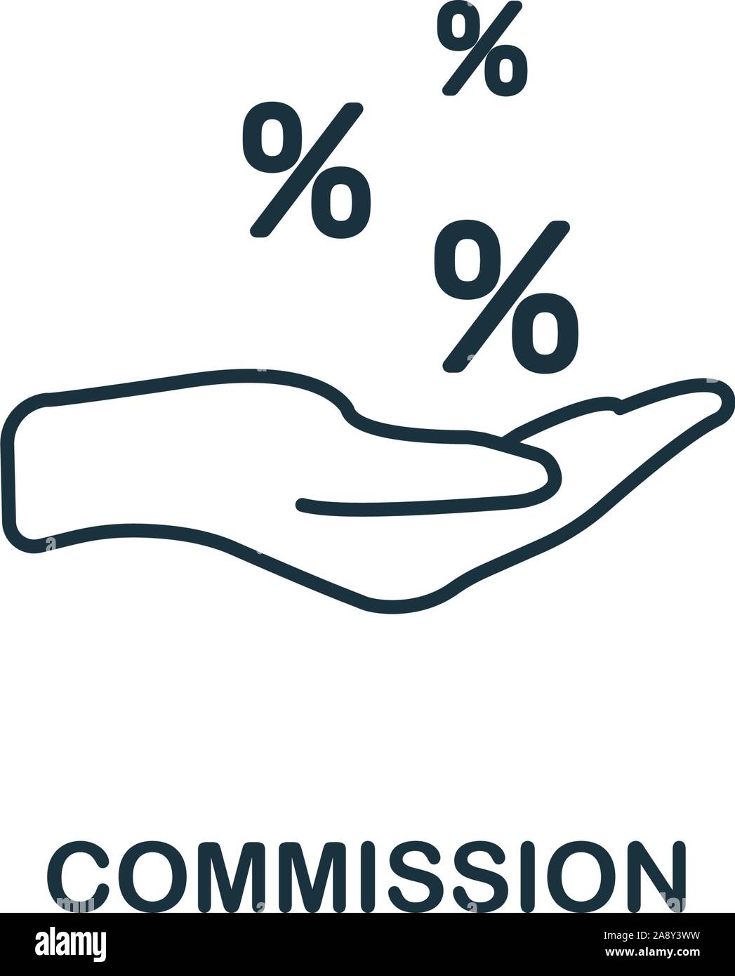 Commission icon outline style. Thin line creative Commission icon for ...