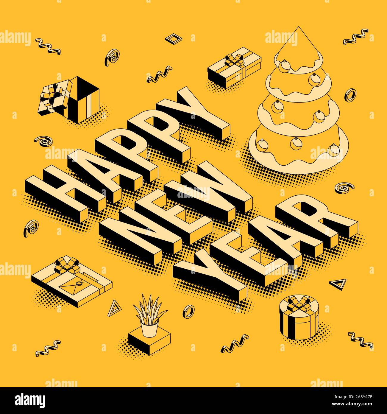 isometric greeting card Stock Vector Image & Art - Alamy