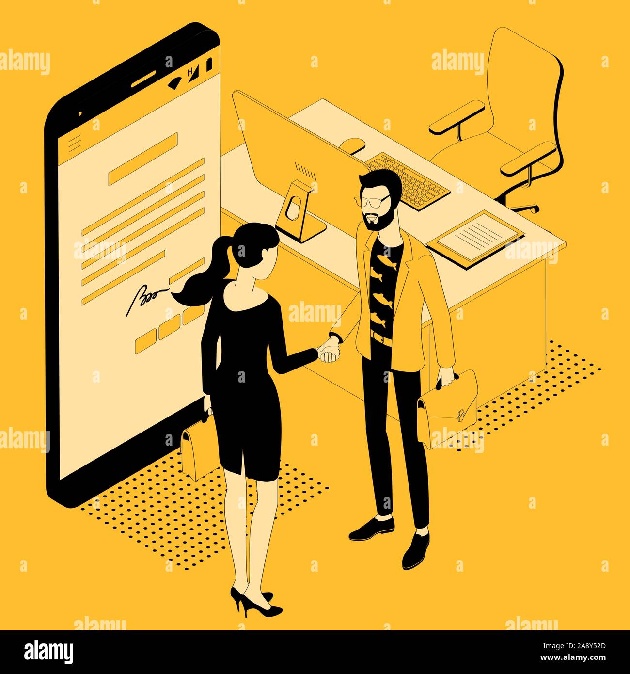 Electronic signature business people Stock Vector Images - Alamy