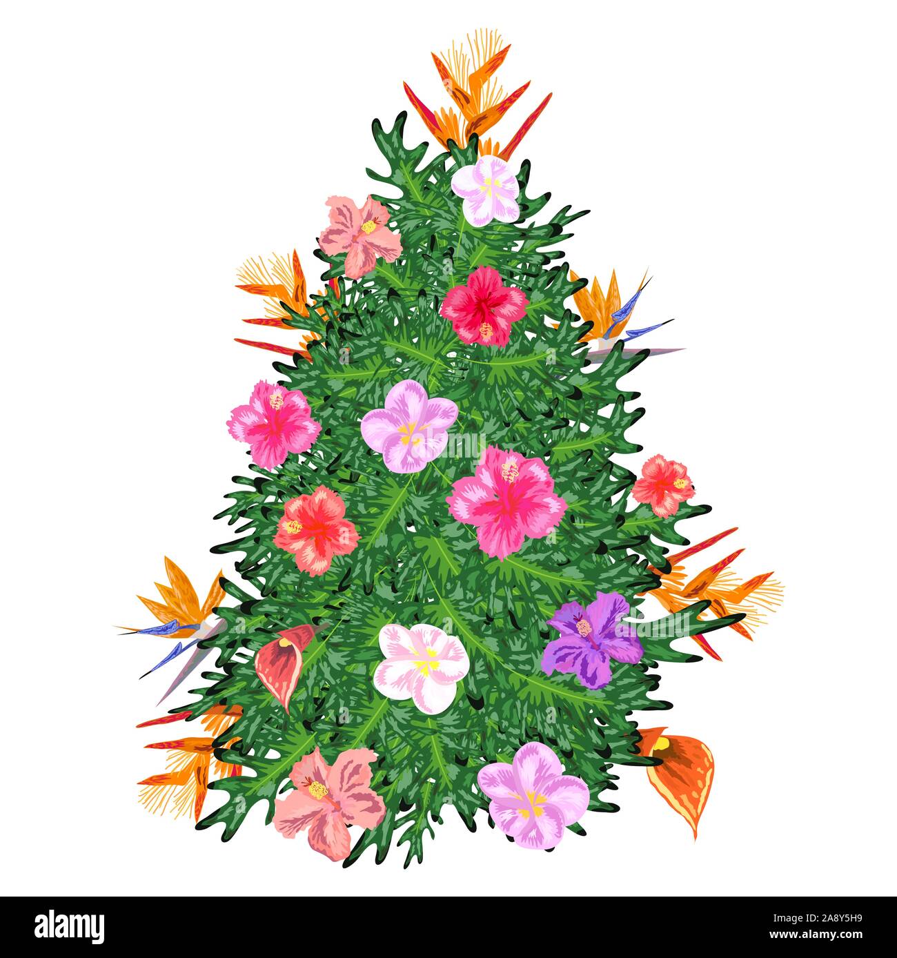 Christmas tree each tree christmas new year tree hawaii hi-res stock ...