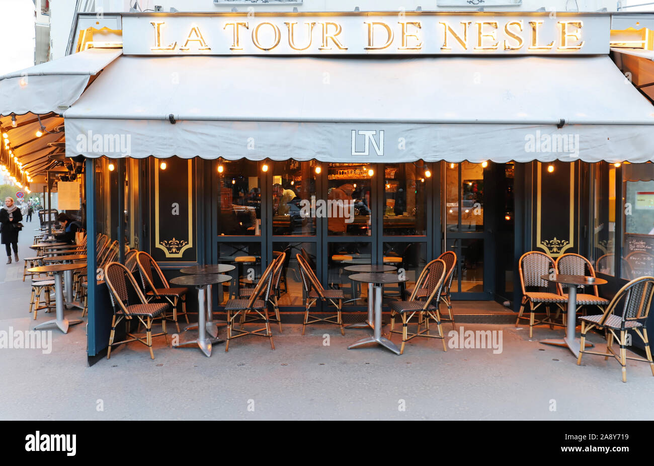 The traditional French restaurant Tour de Nesle located in the 7th district of Paris, France ...