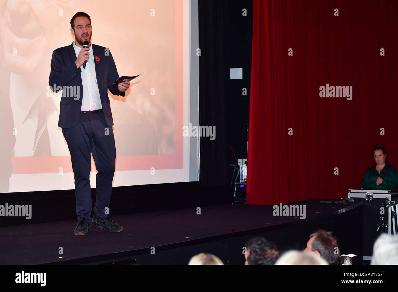 Busby Executive Producer Gabe Turner introduces the film during the ...