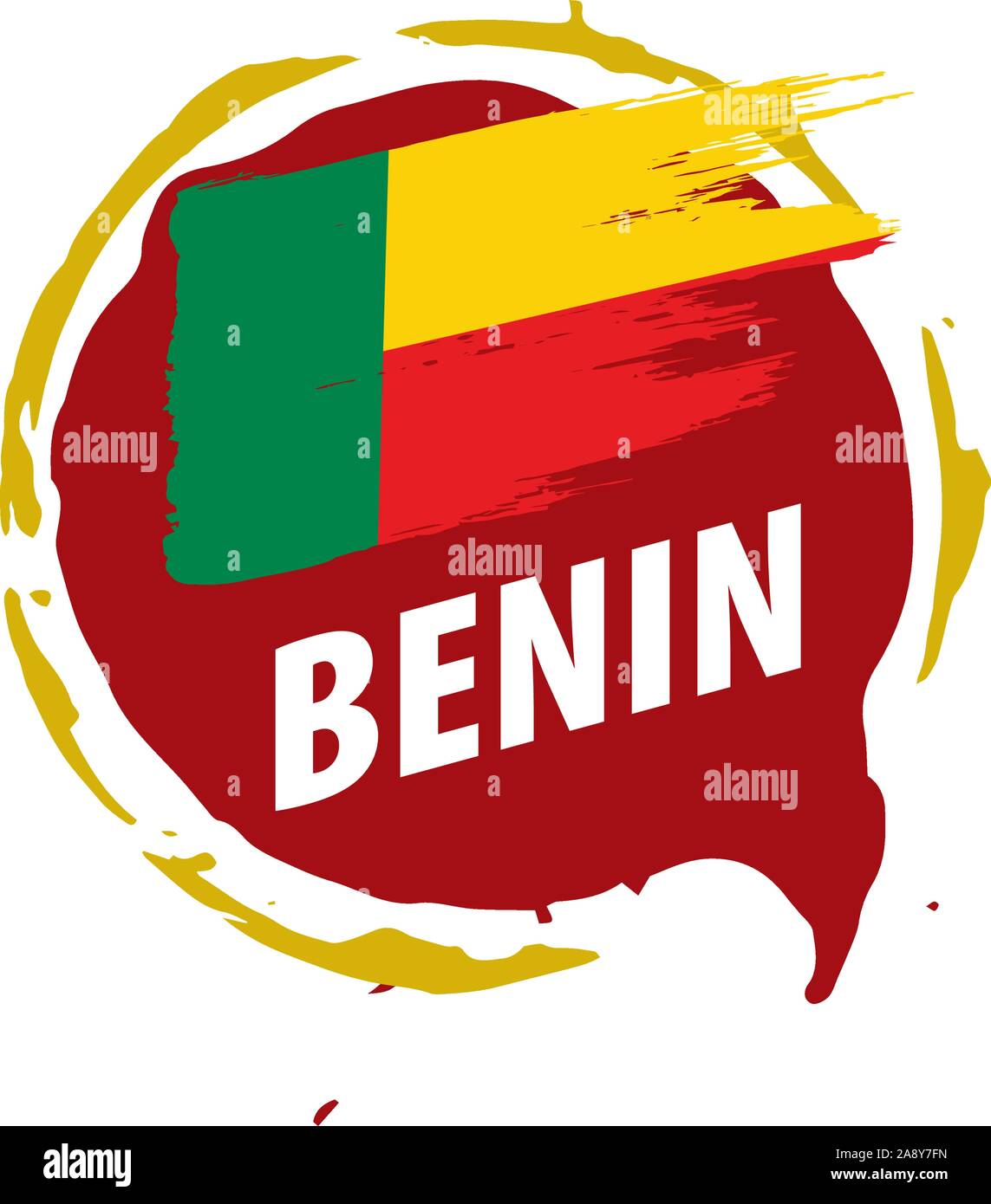 Benin flag, vector illustration on a white background Stock Vector ...