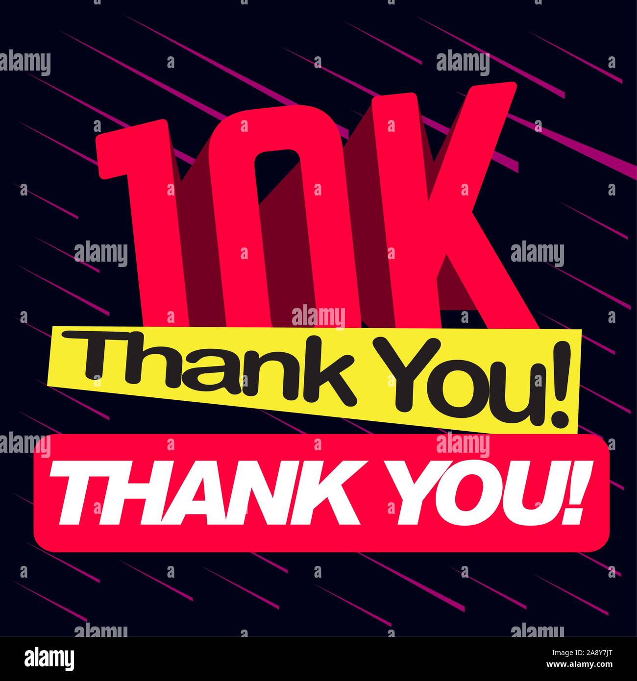Thank you for reaching 10000 followers poster - Vector illustration ...