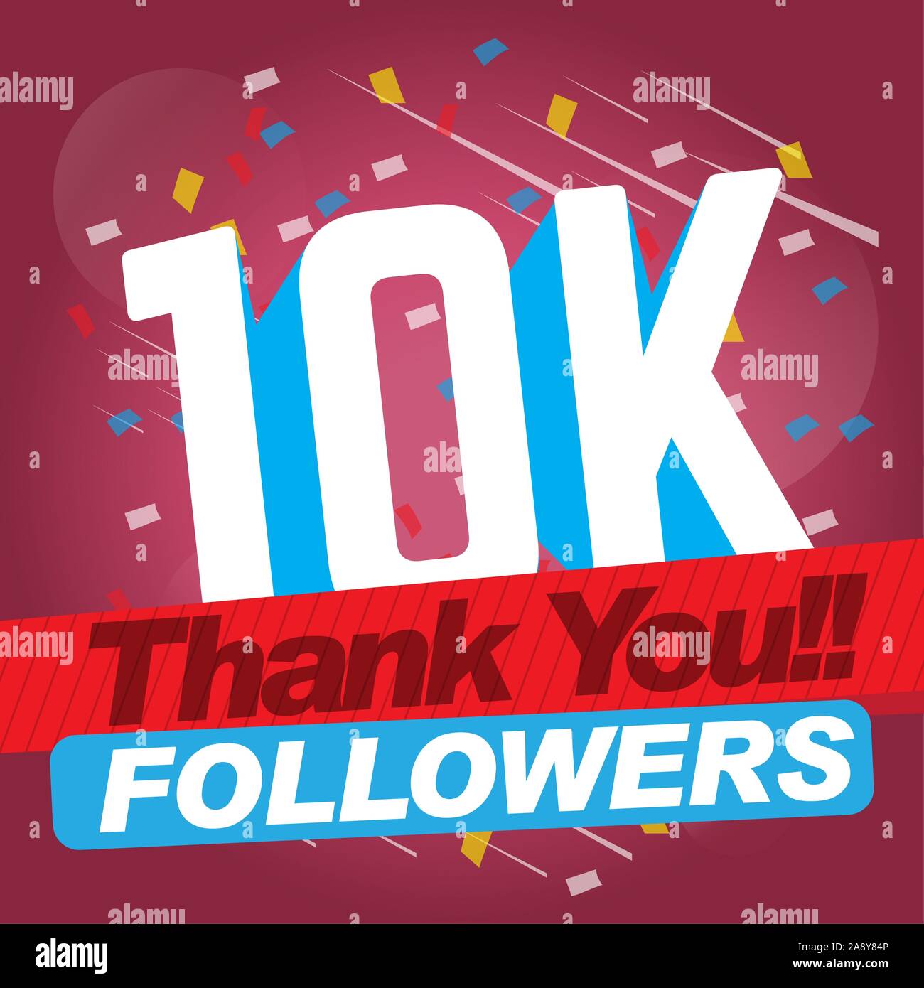 Thank You For Reaching 10000 Followers Poster Vector Illustration