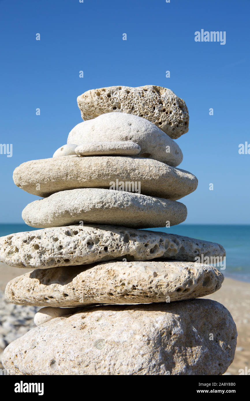 Pile of pebbles on a beach, France Stock Photo - Alamy