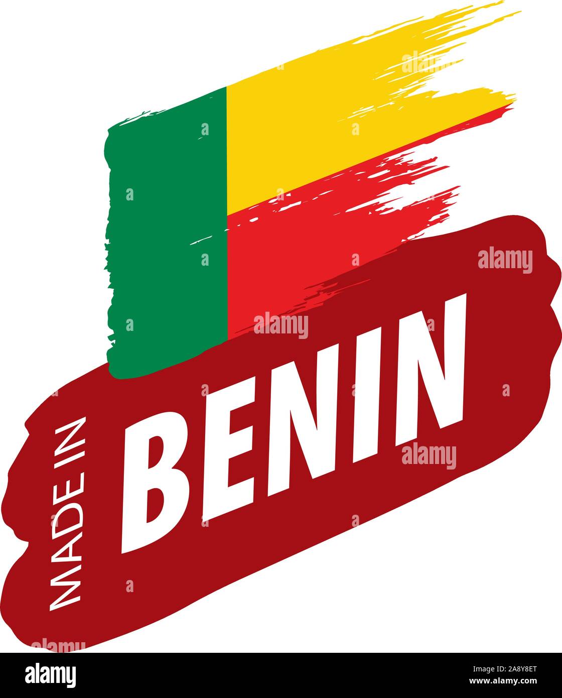 Benin flag, vector illustration on a white background Stock Vector ...