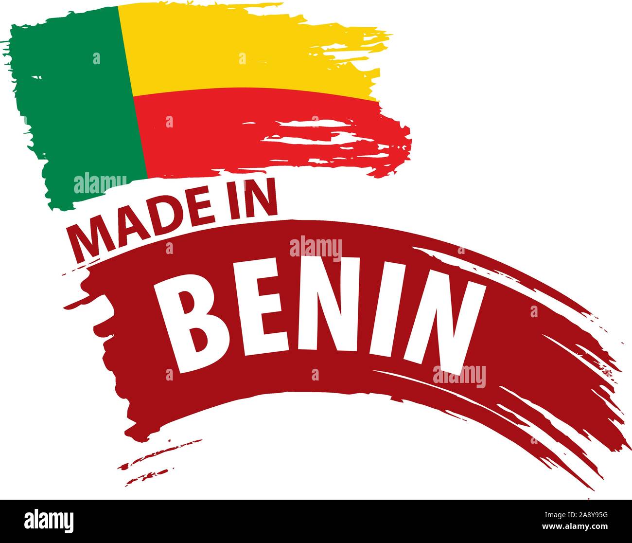 Benin flag, vector illustration on a white background Stock Vector ...