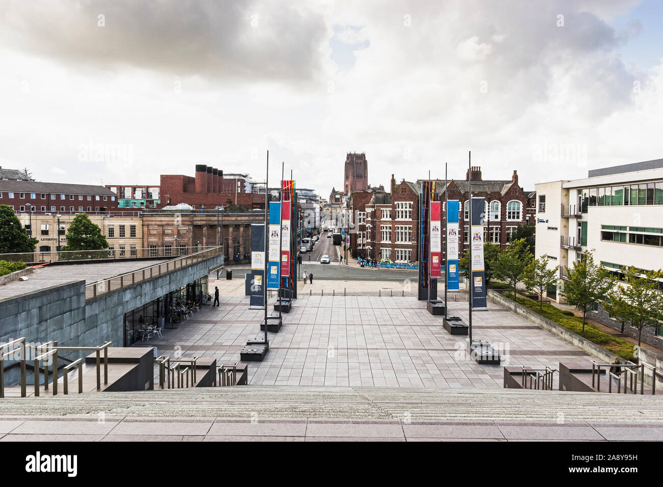 View from steps of Liverpool Metropolitan Cathedral, UK Stock Photo - Alamy