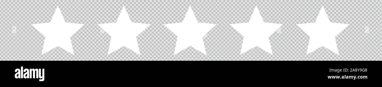 5 Stars White Light Isolated Transparent | Customer Rating | Websites ...