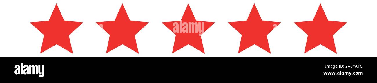 5 Stars Red | Customer Rating | Websites Review Stock Vector Image ...