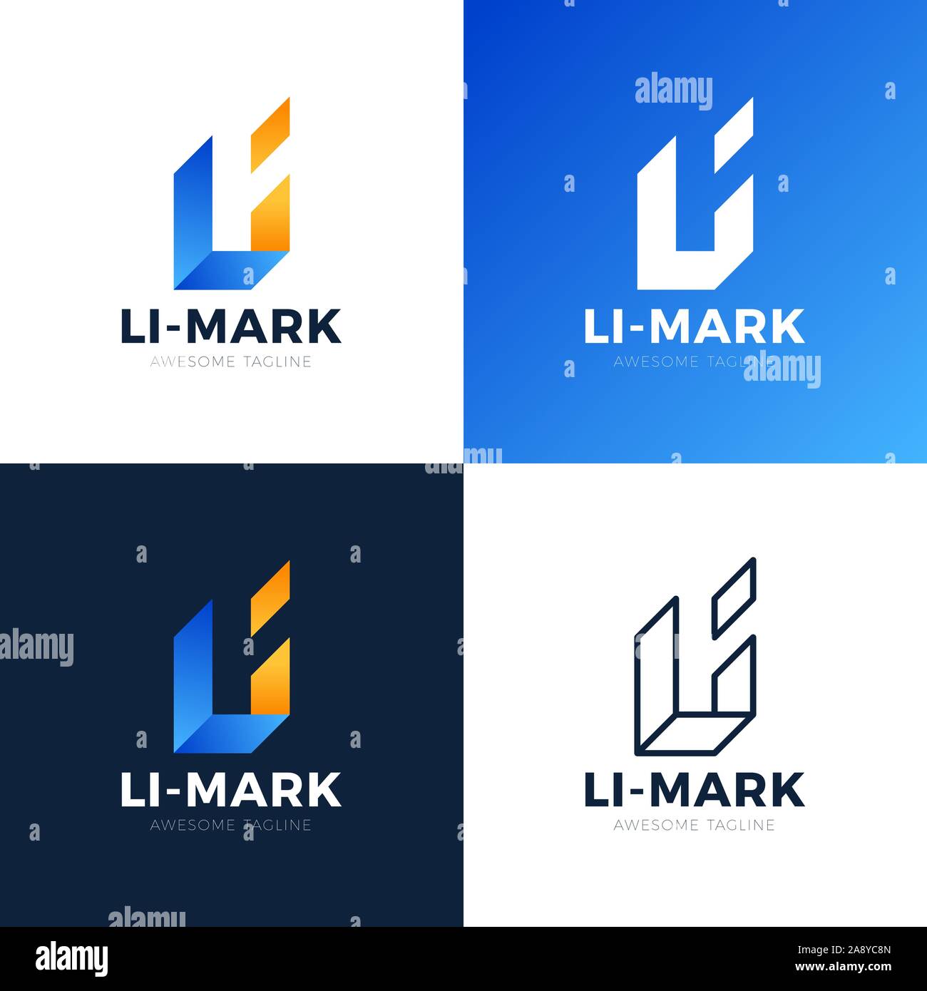 WebLi L I Abstract Line Alphabet Letter Combination Vector Logo Icon ...