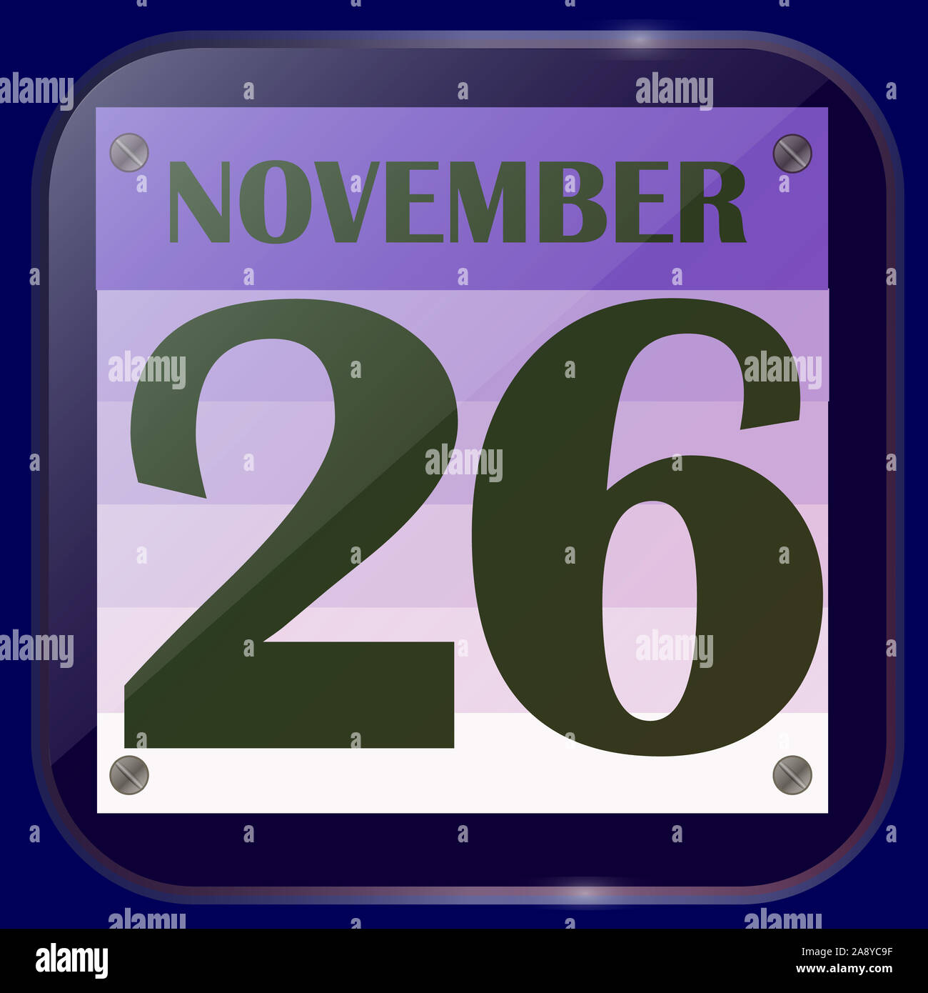 November 26 icon. For planning important day. Banner for holidays and ...