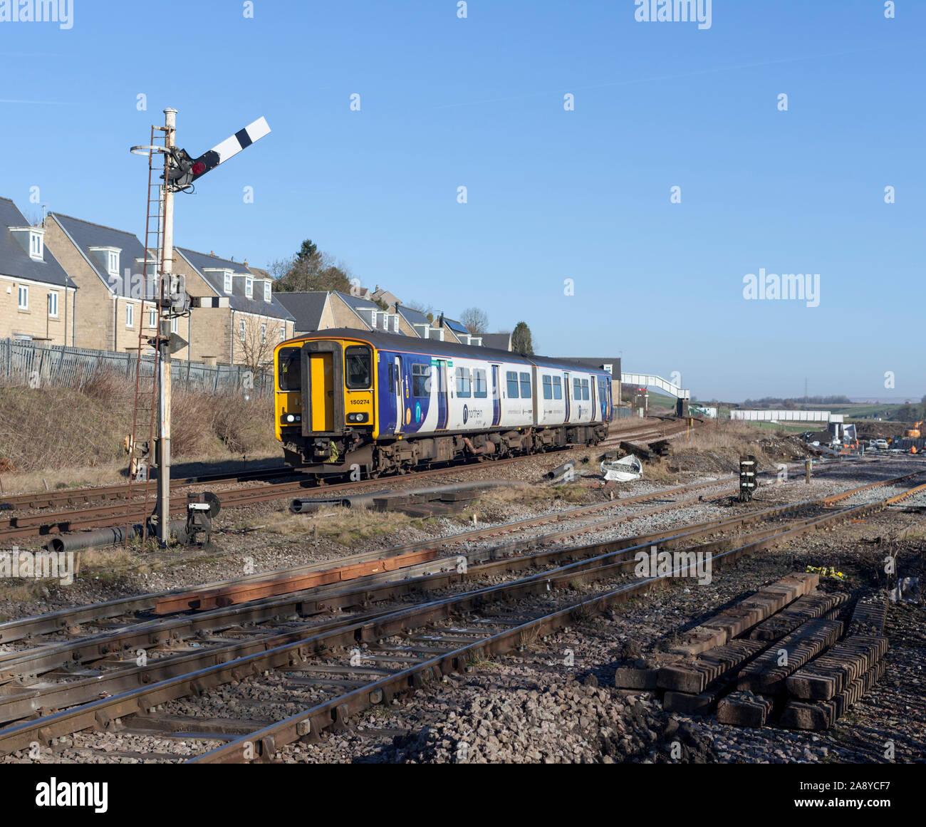 Arriva Northern Rail class 150 sprinter train arriving at Buxton ...