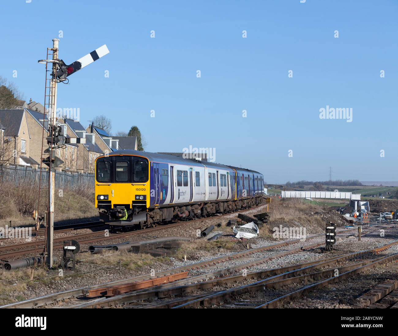 Arriva Northern Rail class 150 sprinter train arriving at Buxton ...