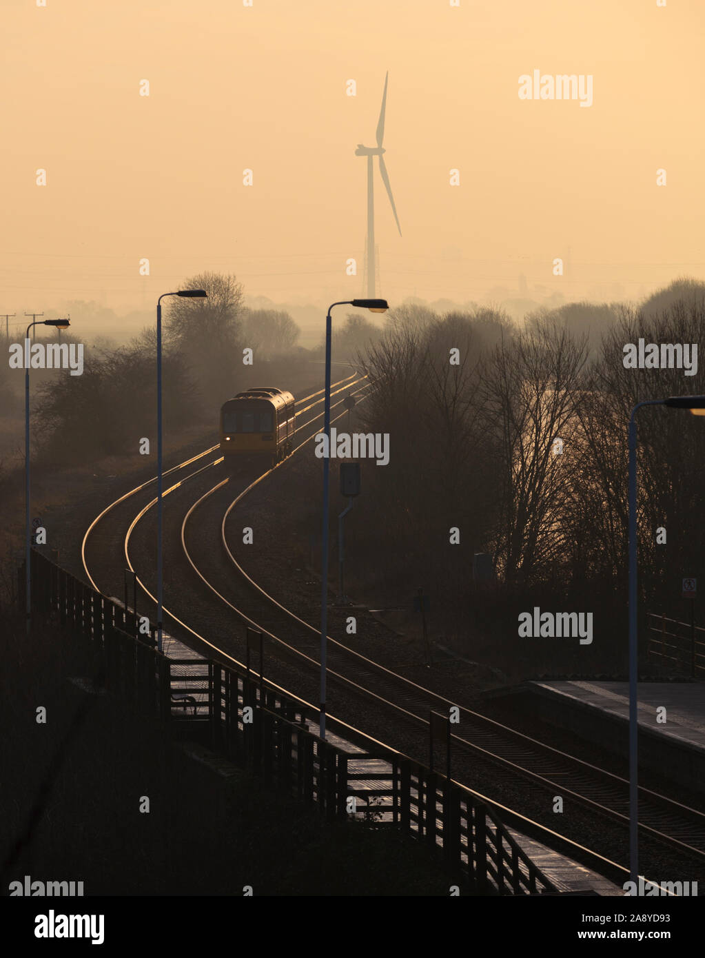 Arriva Northern rail class 142 pacer train arriving at Crowle ...