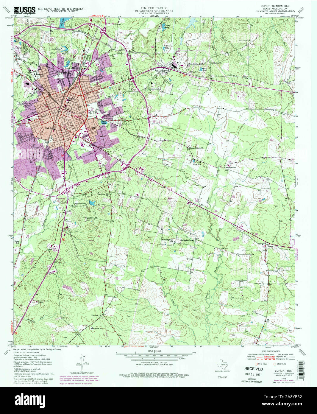 Map of lufkin texas hi-res stock photography and images - Alamy