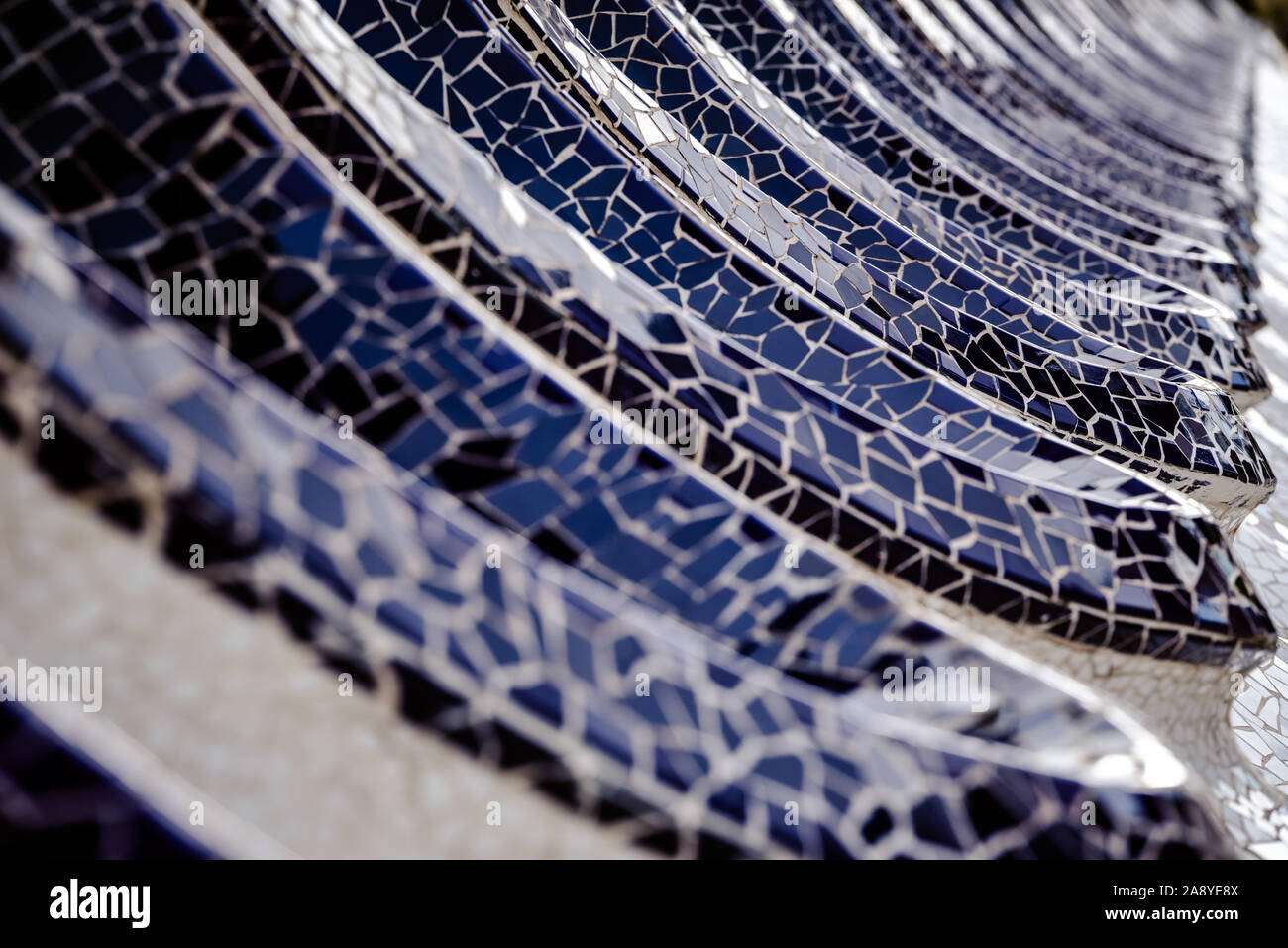 Detail of the facade of a building with ovoid geometric shapes Stock ...
