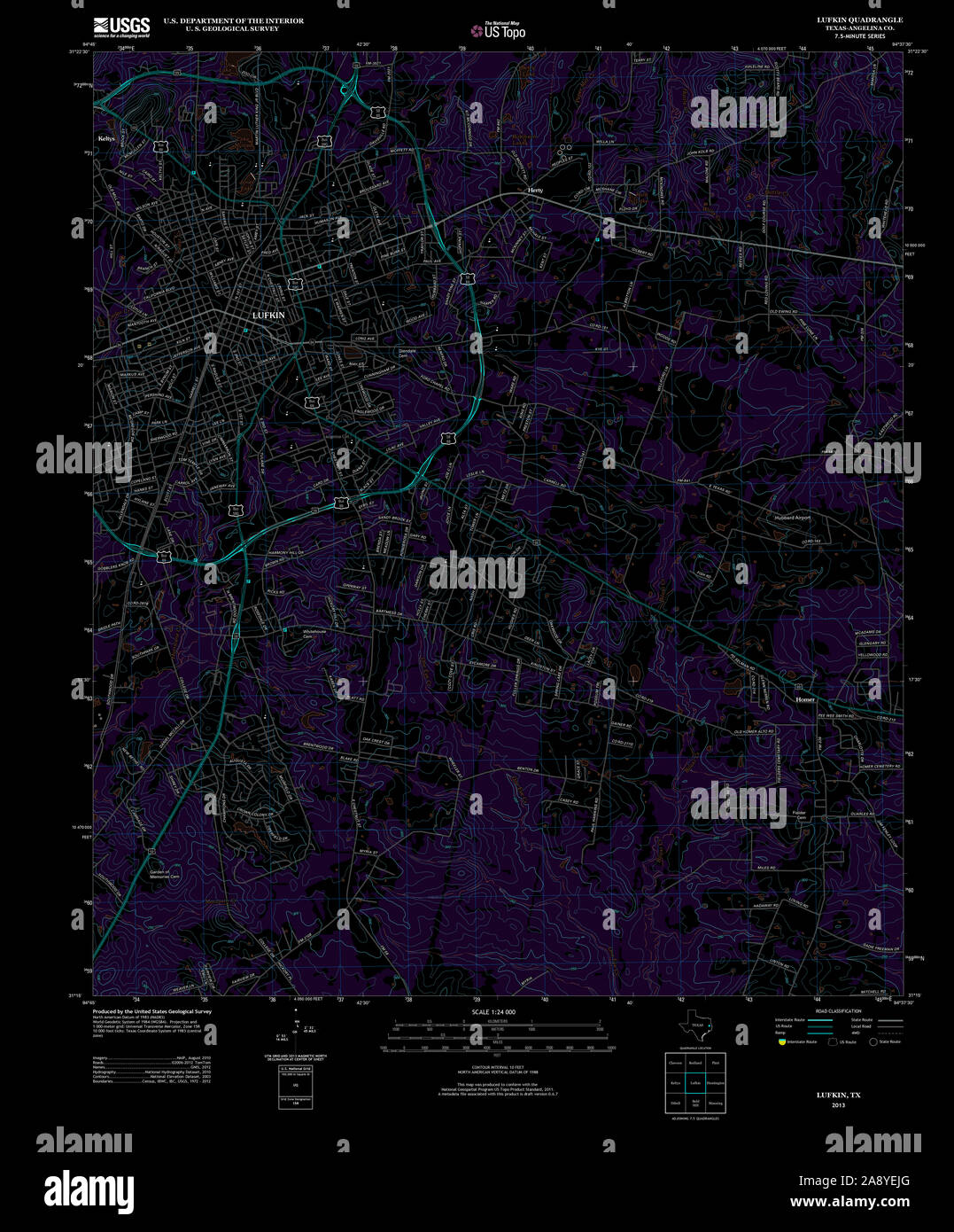 Map of lufkin texas hi-res stock photography and images - Alamy