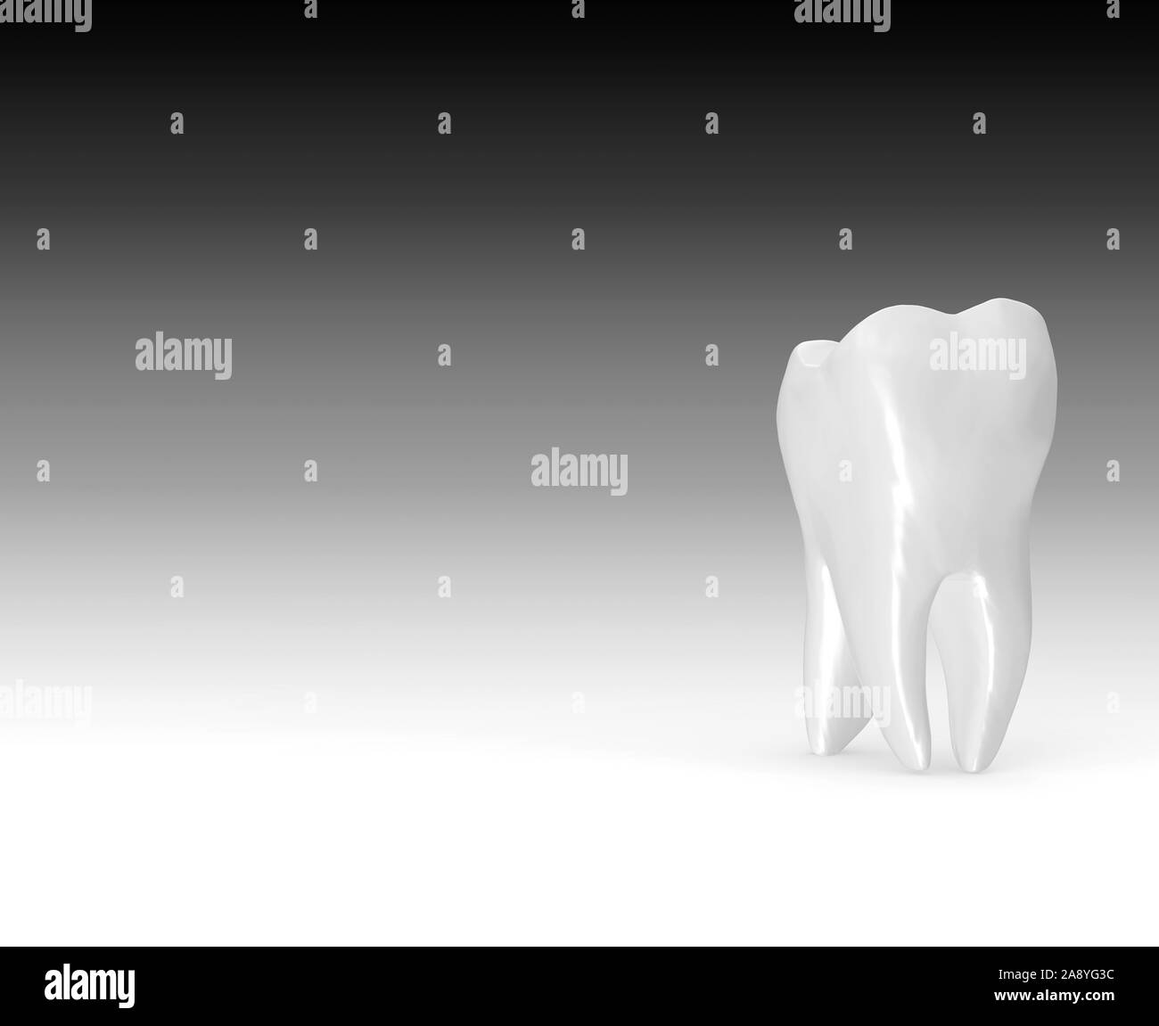 Tooth isolated on Black Background 3D Rendering Stock Photo - Alamy